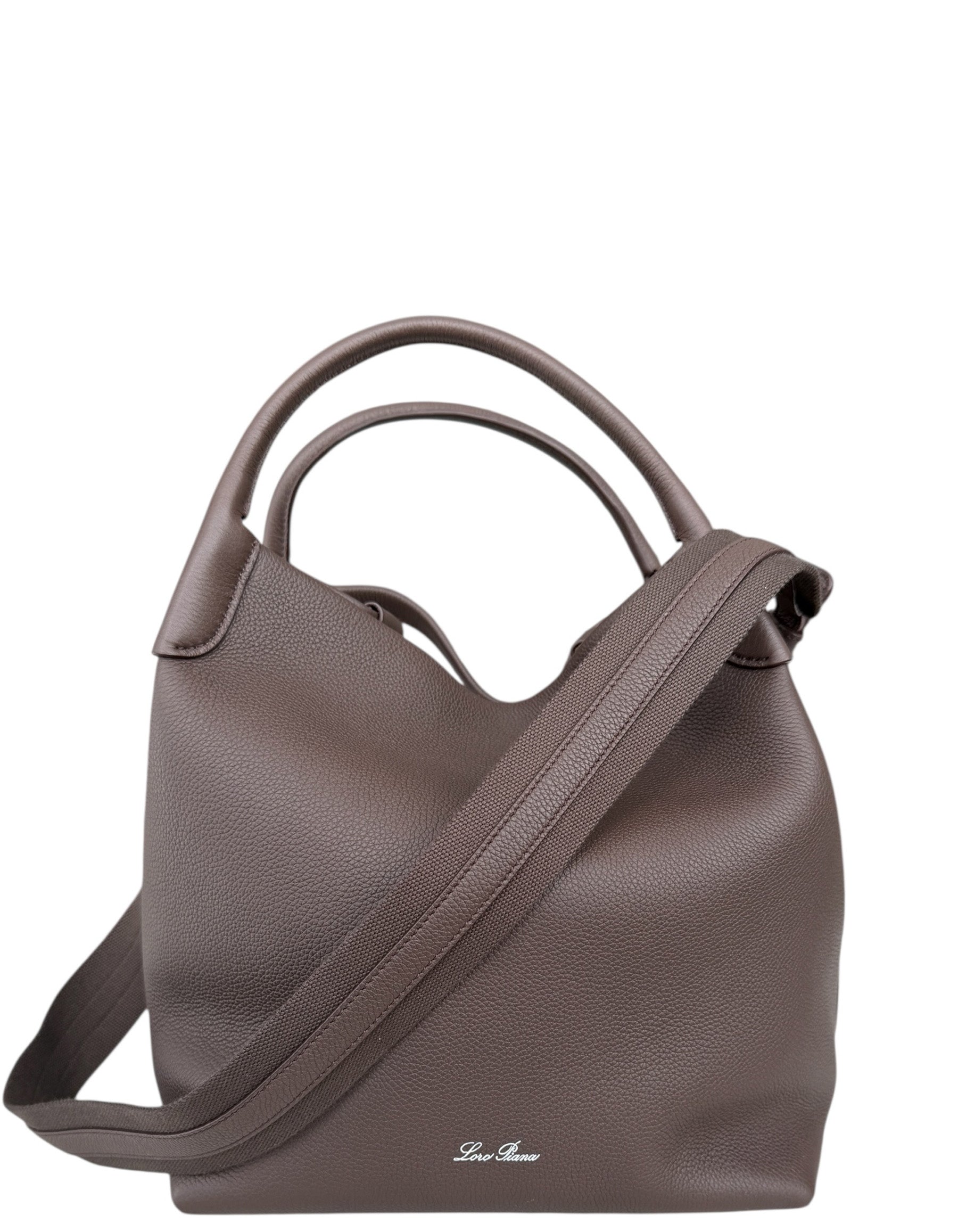 Loro Piana Dark Chocolate Brown Leather Large Bale Hobo – ASC Resale