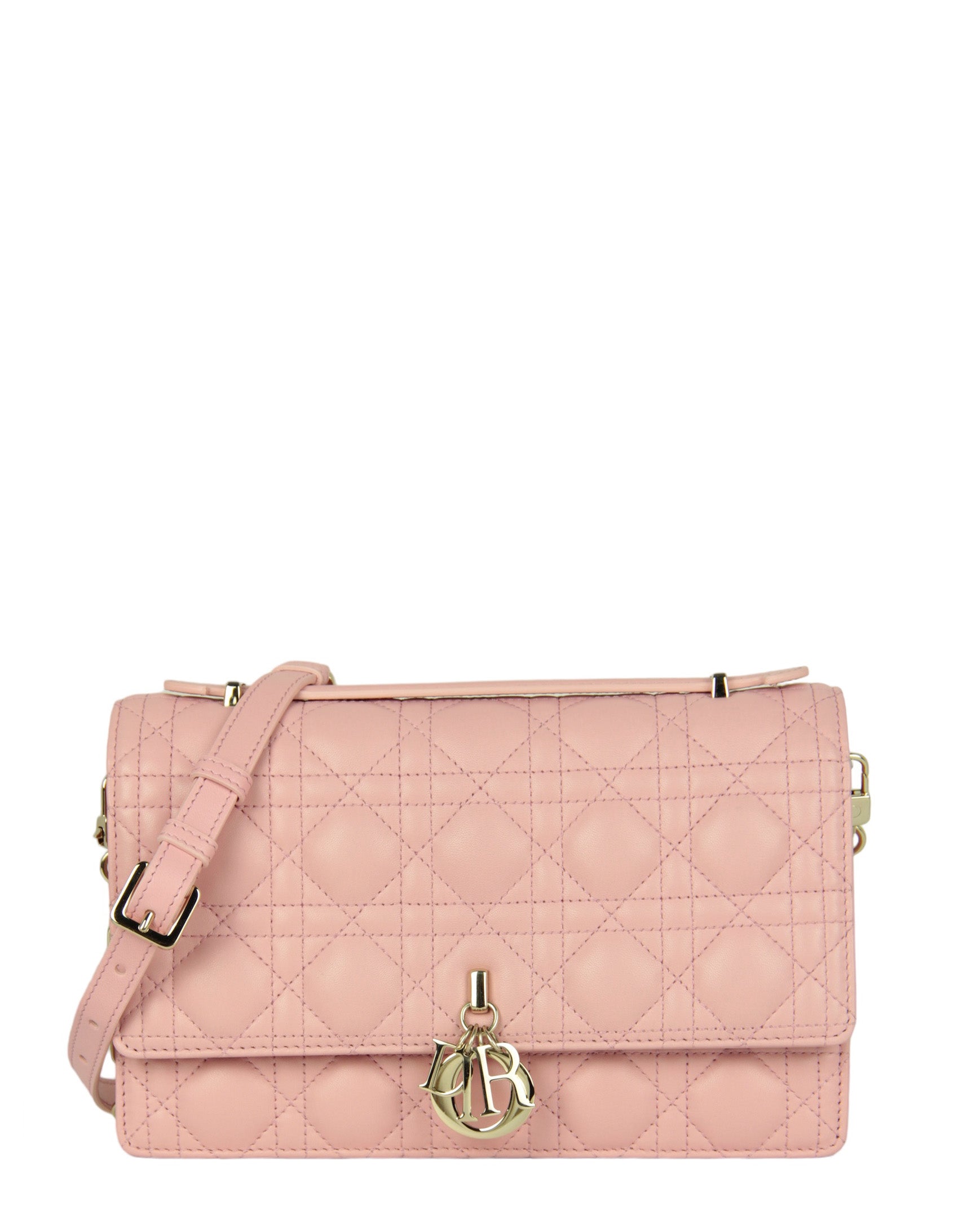Christian Dior Melocoton Pink Cannage Lambskin Miss Dior Top Handle Bag ...
