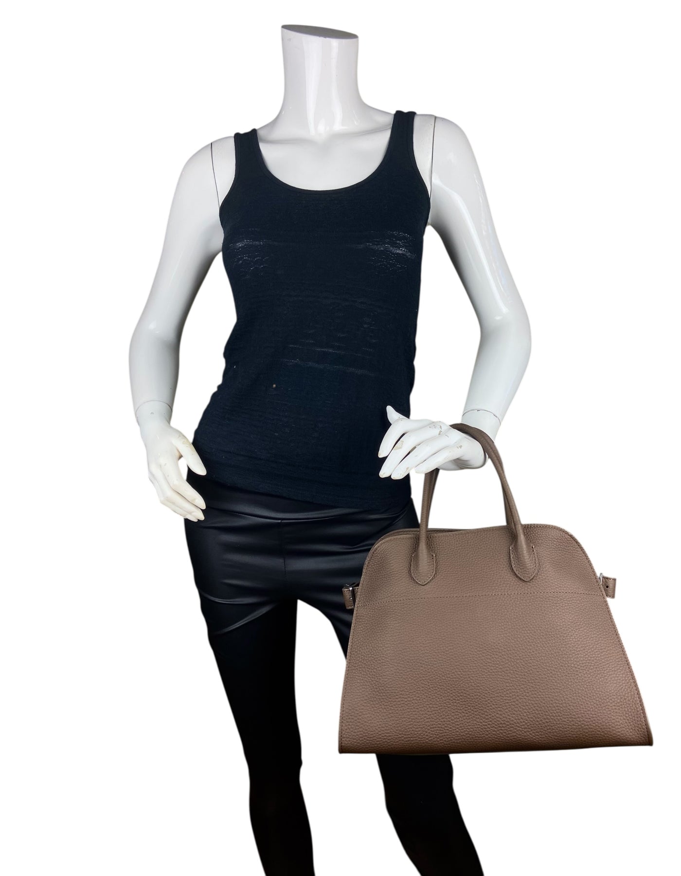 The Row Dark Olive Ans Grained Leather Soft Margaux 12 Bag – ASC Resale