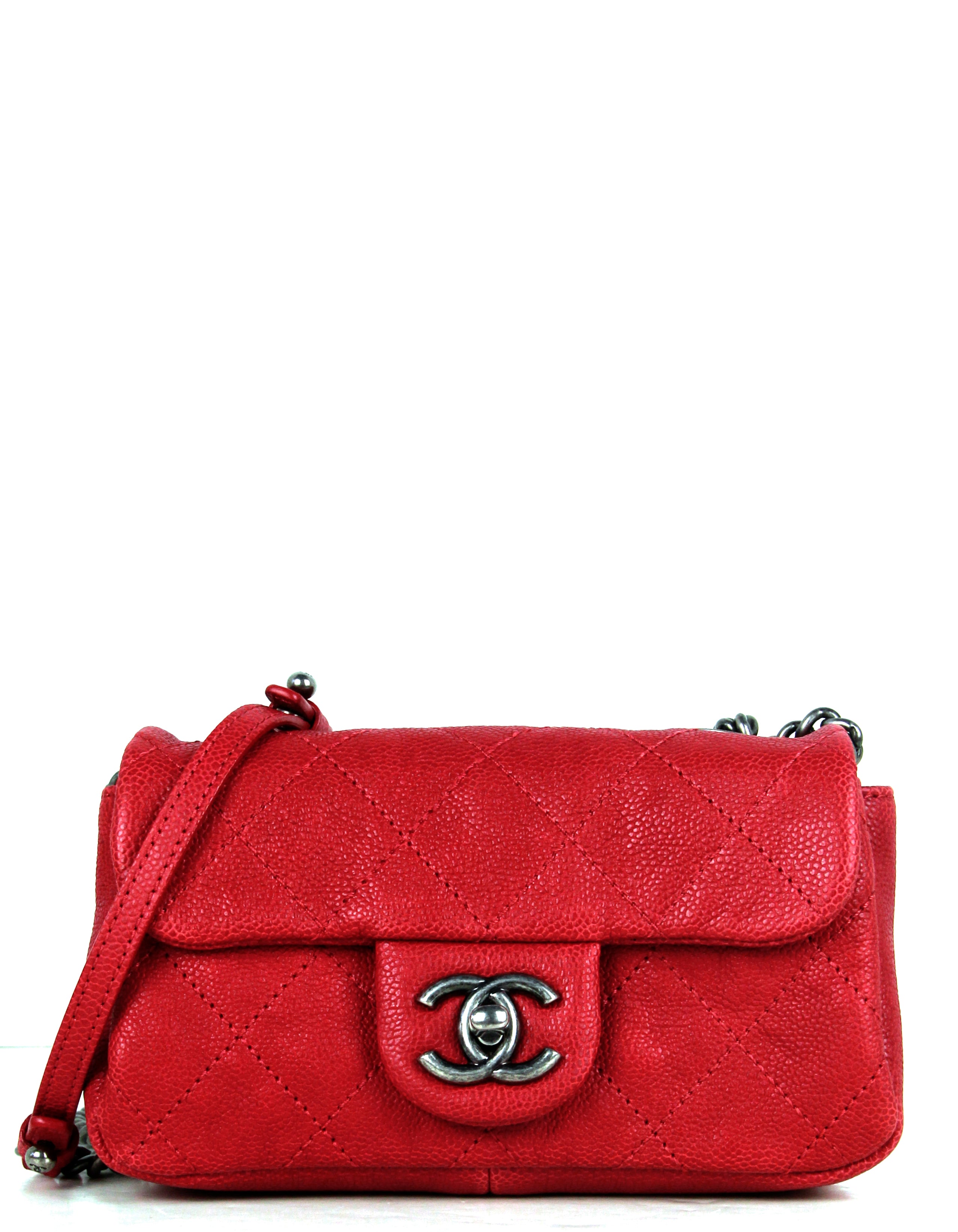 Chanel Red Caviar Leather Quilted Mini Simply CC Flap Bag – ASC Resale