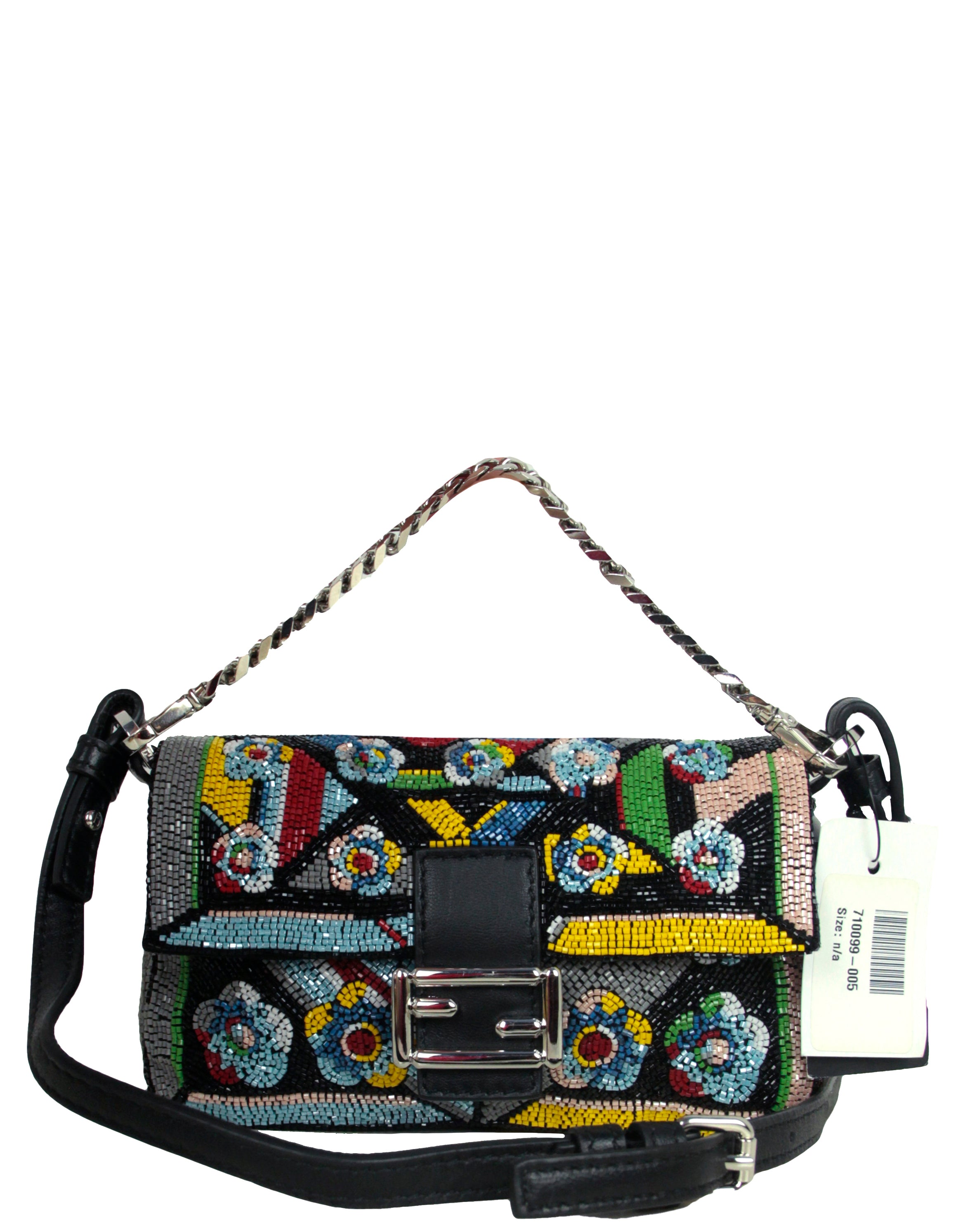 Fendi NWT Floral Beaded Micro Mini Baguette Crossbody Bag – ASC Resale