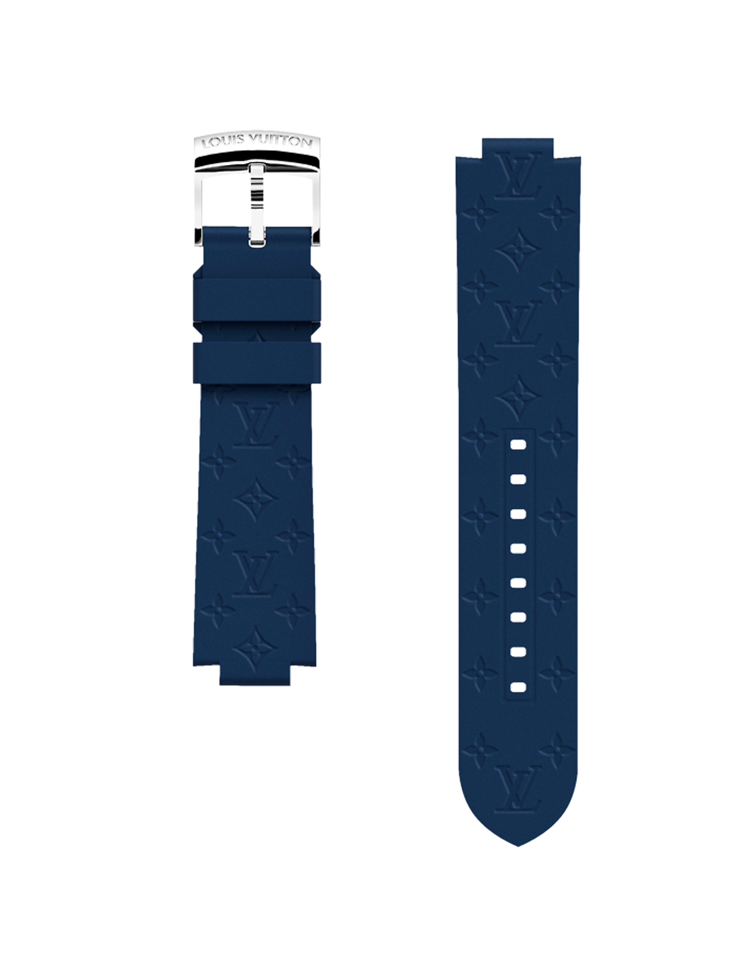 Louis Vuitton Navy Blue Rubber Monogram Tambour Watch Strap – ASC Resale