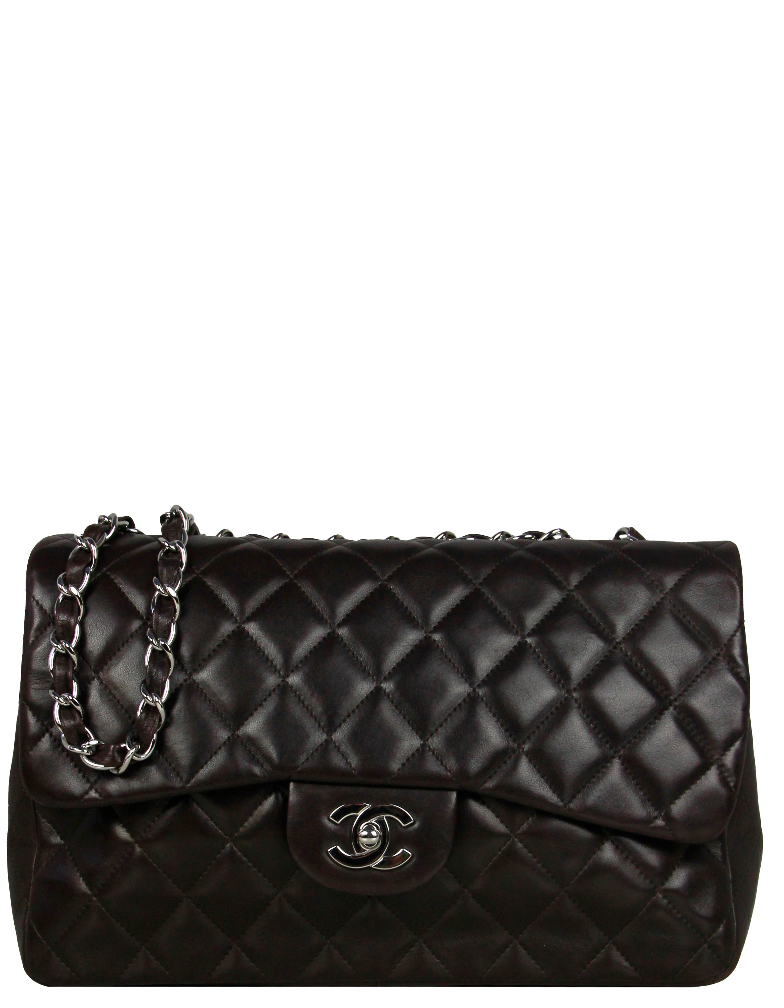 Chanel Brown Lambskin Quilted Single Flap Jumbo Classic Bag – ASC Resale