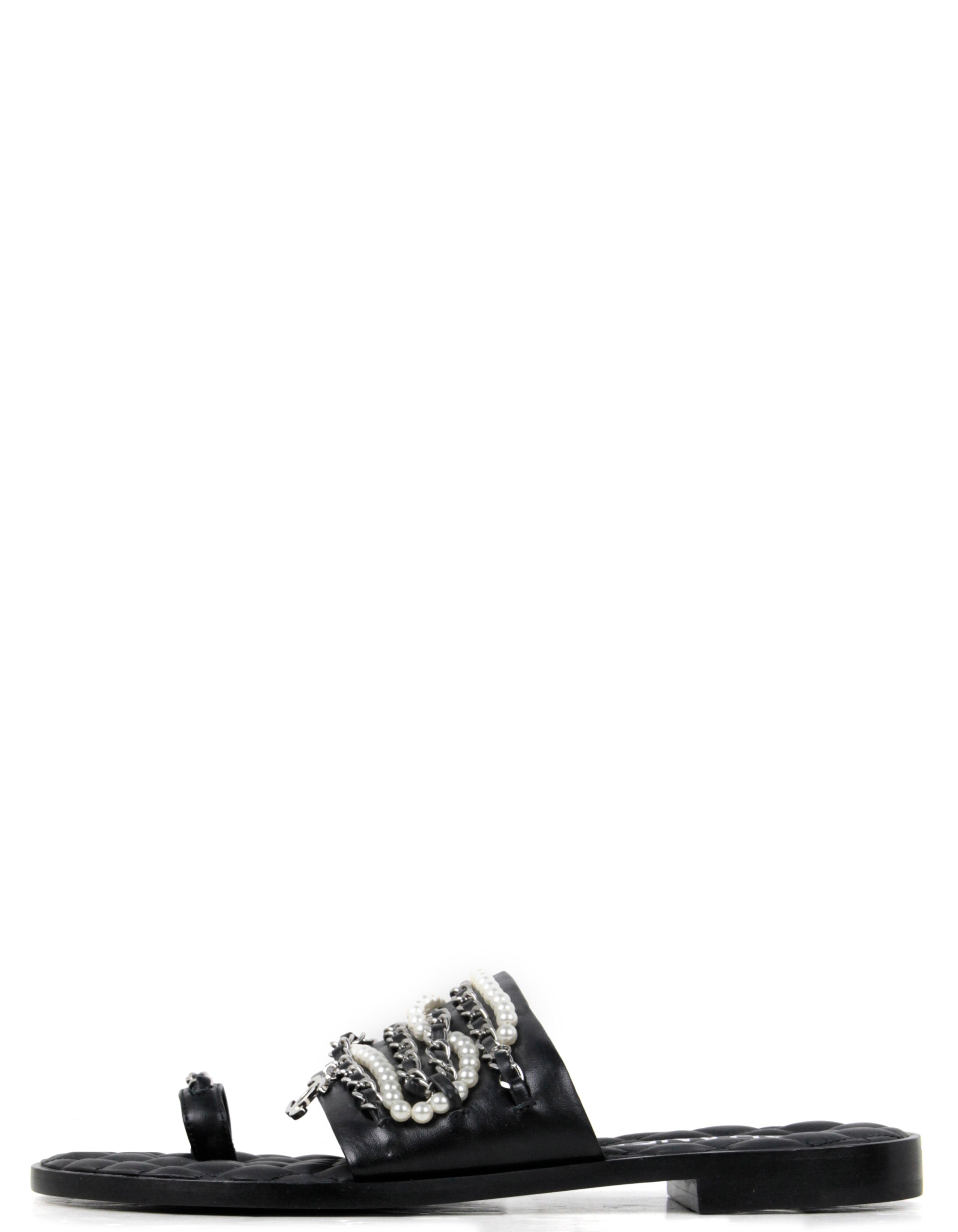 Chanel Pearl and Leather Laced Chain Sandals sz 39C – ASC Resale